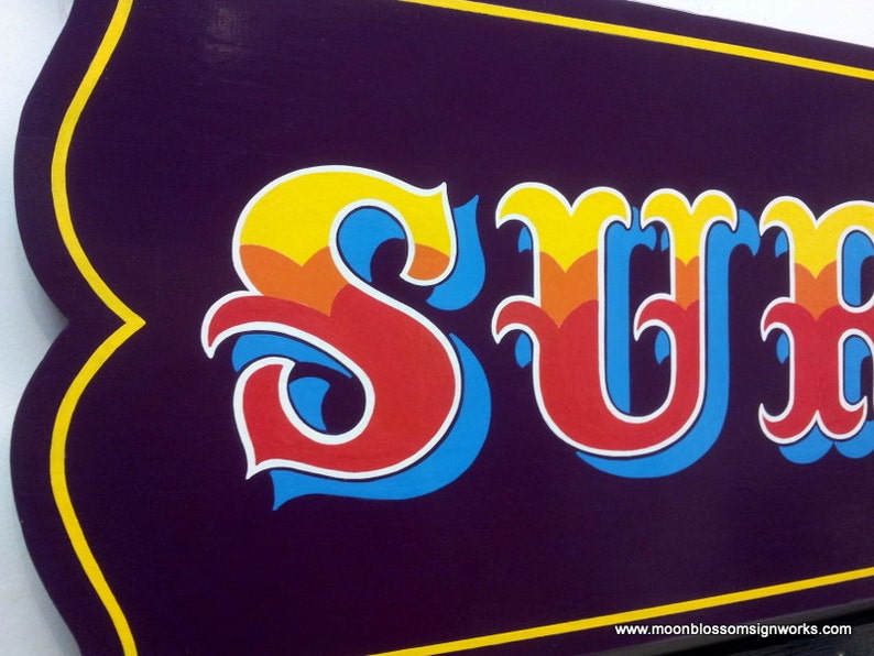 Hand Painted Surf Sign on Wood - Etsy
