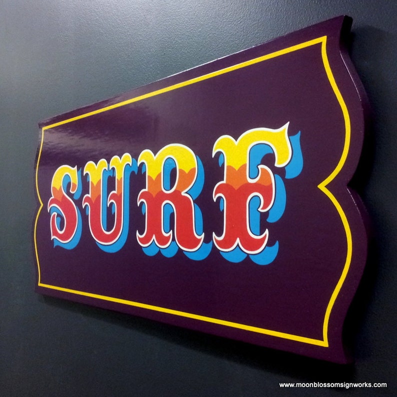 Hand Painted Surf Sign on Wood - Etsy
