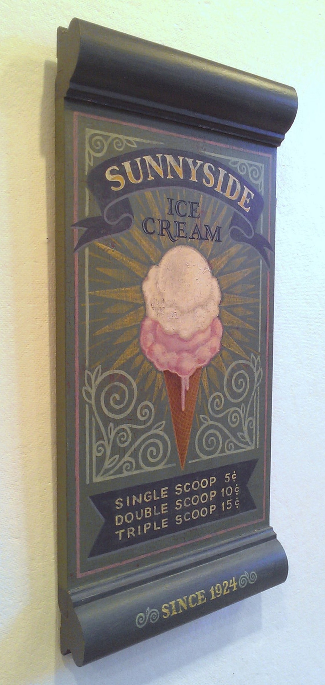 Ice Cream Sign ~ Hand Painted on Wood - Etsy