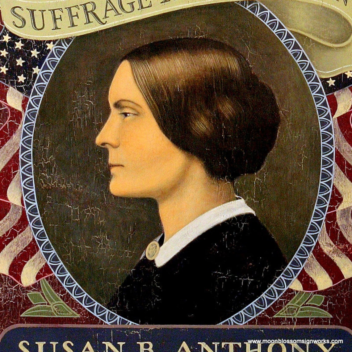 Susan B. Anthony Portrait Hand Painted Wooden Sign - Etsy