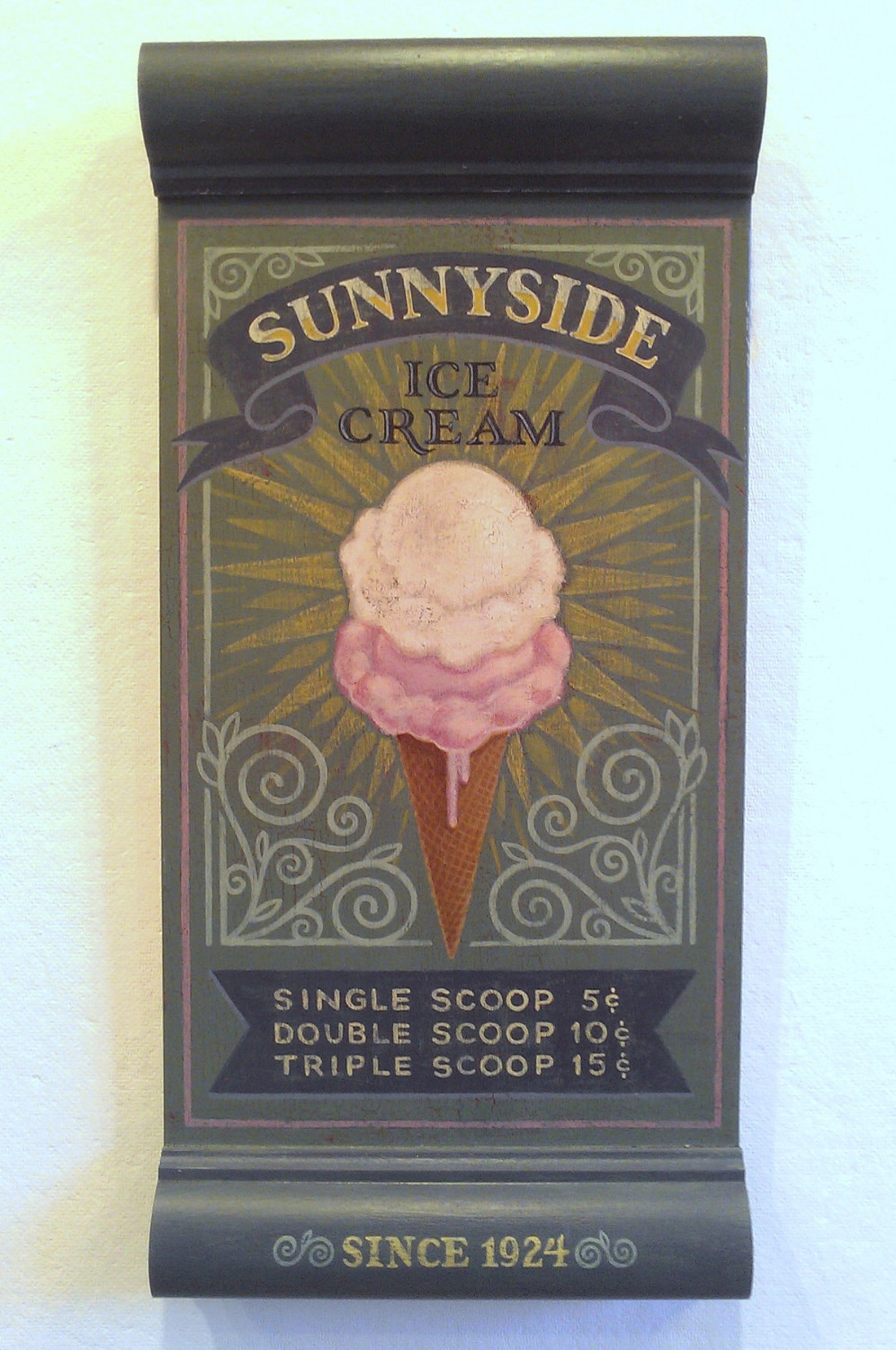 Ice Cream Sign ~ Hand Painted on Wood - Etsy