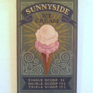 Ice Cream Sign ~ Hand Painted on Wood - Etsy