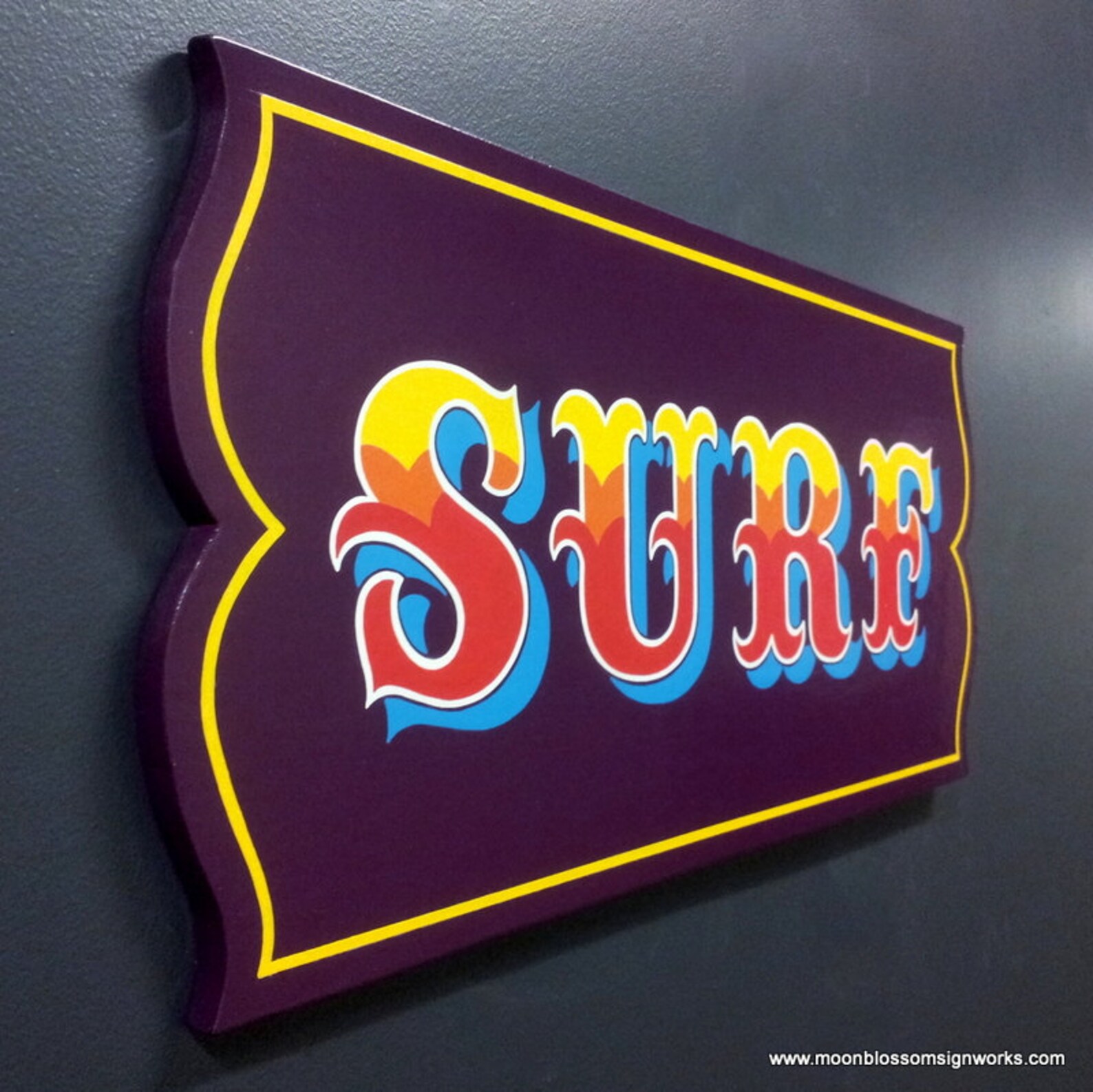 Hand Painted Surf Sign on Wood - Etsy