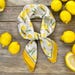 Lemon Print Mulberry Silk Scarf: Yellow Hair & Neck Scarf (70cm) - Etsy