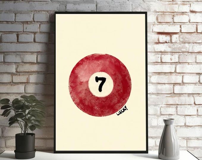 Vintage Pool Ball Print Retro Hand-drawn Wall Art Printable Wall Art ...