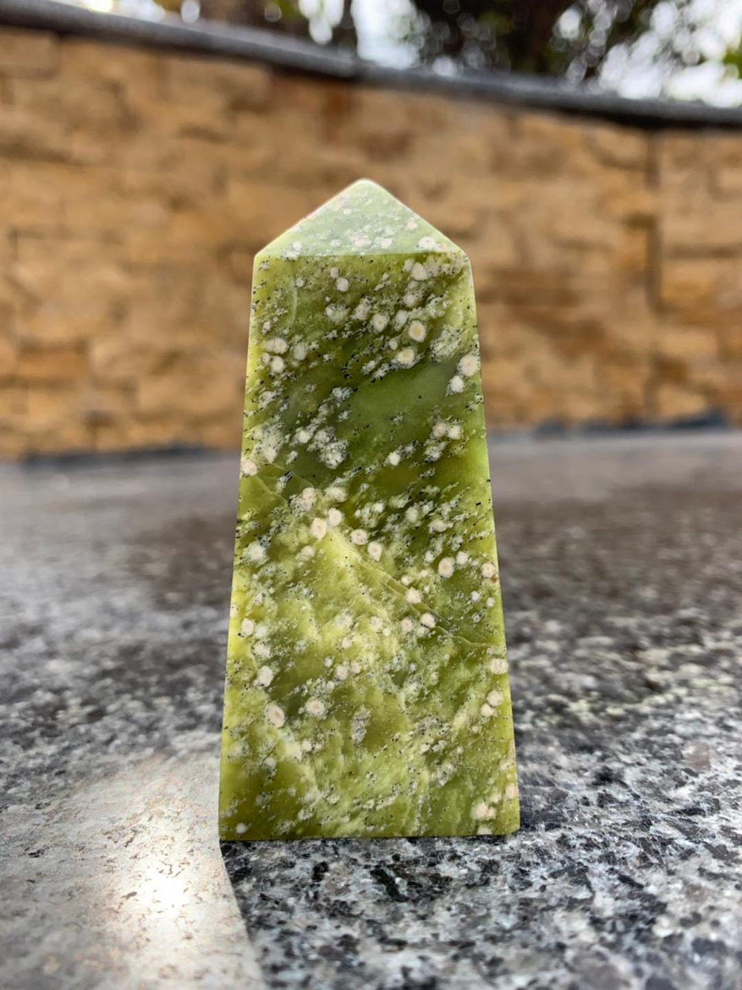 Serpentine Obelisk Tower | Natural Crystal 74mm Green Mineral | 76.2g ...