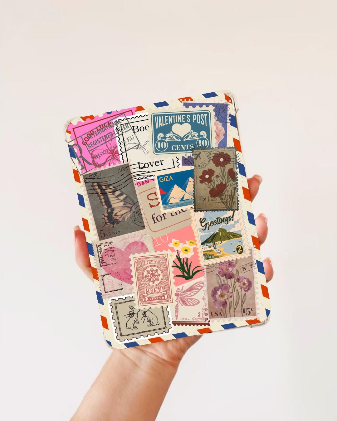 Vintage Postage Stamp Collage Kindle Insert – A Nostalgic Touch for ...