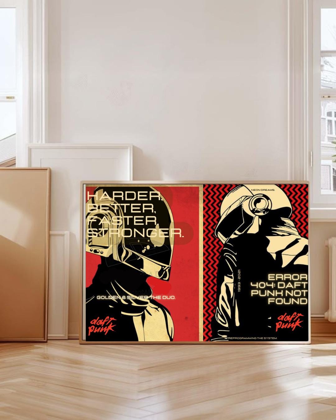 Daft Punk A3 Poster | Retro Music Wall Art | Electronic Music Print ...