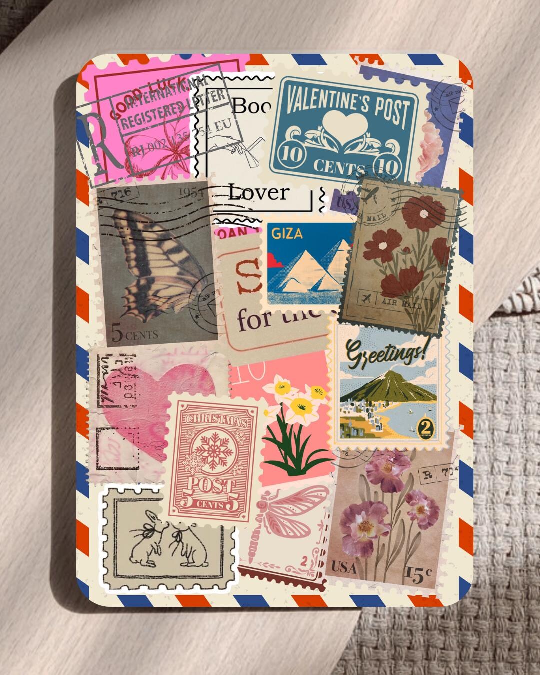 Kindle Case Insert-vintage Postage Stamp Collage – A Nostalgic Touch ...