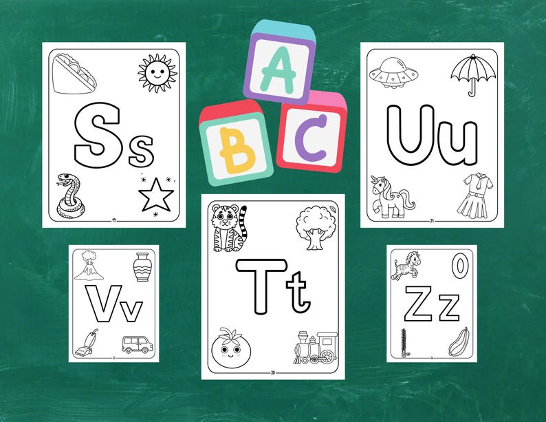 Alphabet Coloring Activity, ABC Alphabet Coloring Pages, Baby Shower ...
