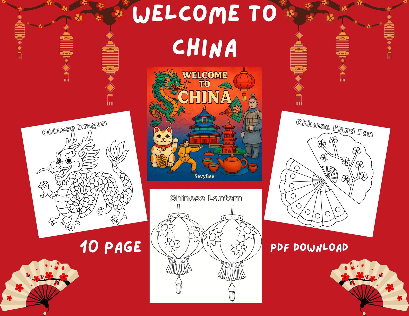 Welcome to China Coloring Book | Chinese Culture Printable Pages ...