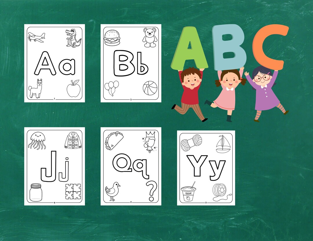 Alphabet Coloring Activity, ABC Alphabet Coloring Pages, Baby Shower ...