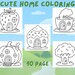 Cute Homes Coloring Pages | Printable Whimsical Home Coloring Book for ...
