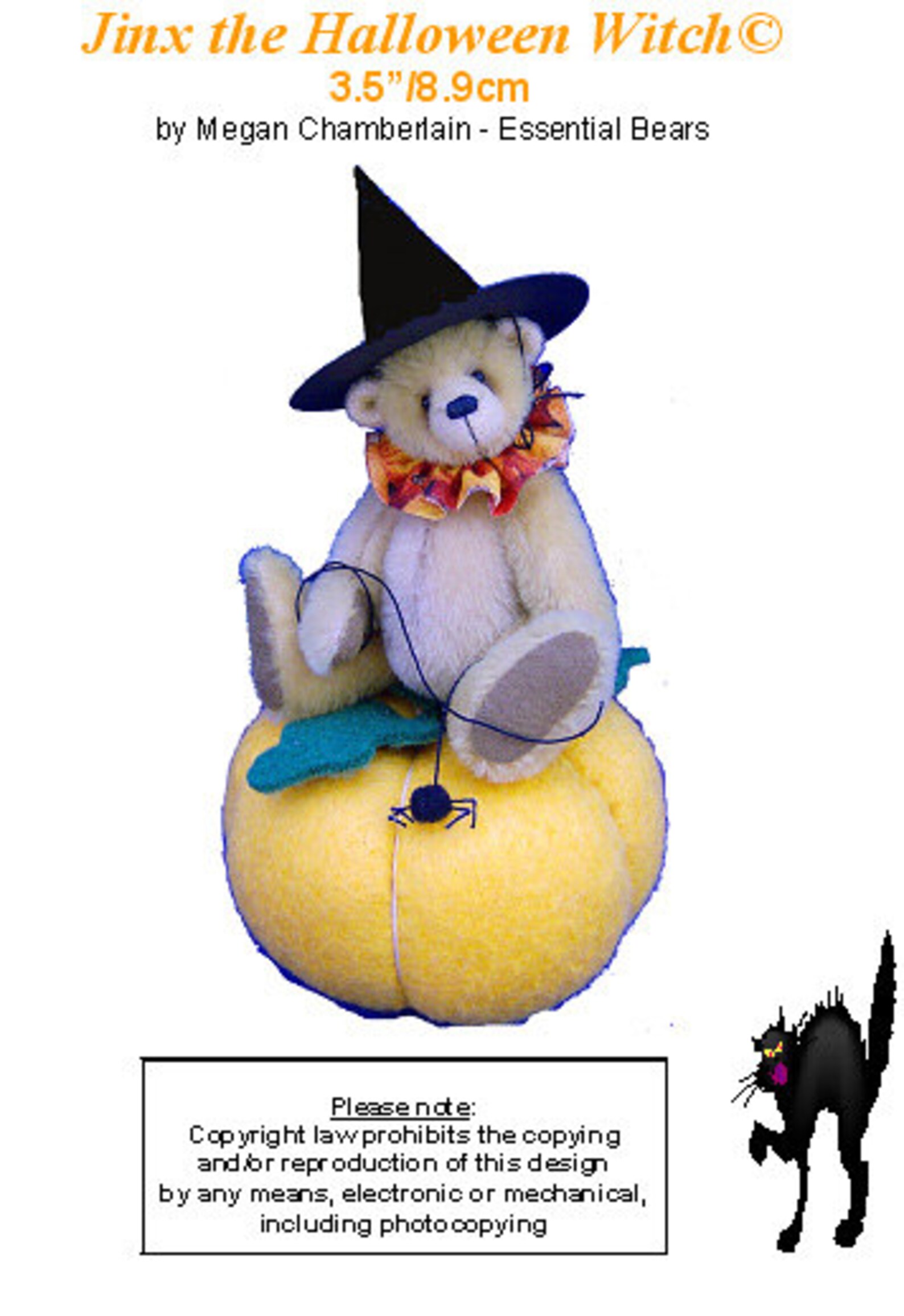Jinx Halloween Witch Teddy Bear Digital Pattern - Etsy