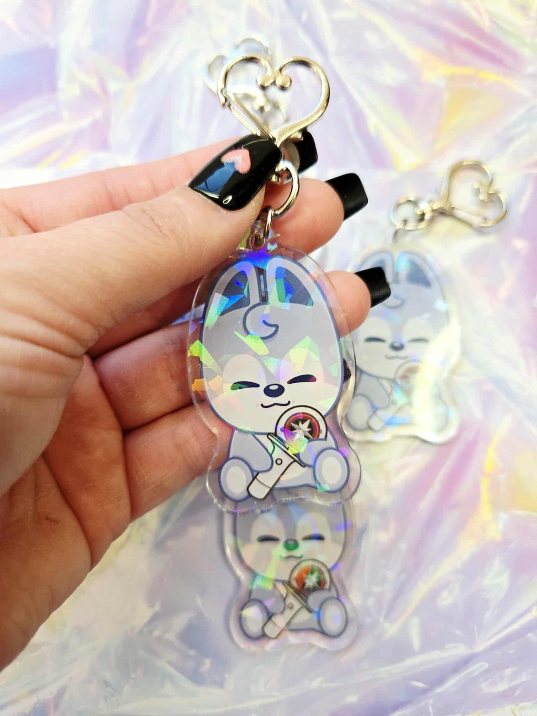 Stray Kids Wolf Chan Holographic Keychain - Etsy