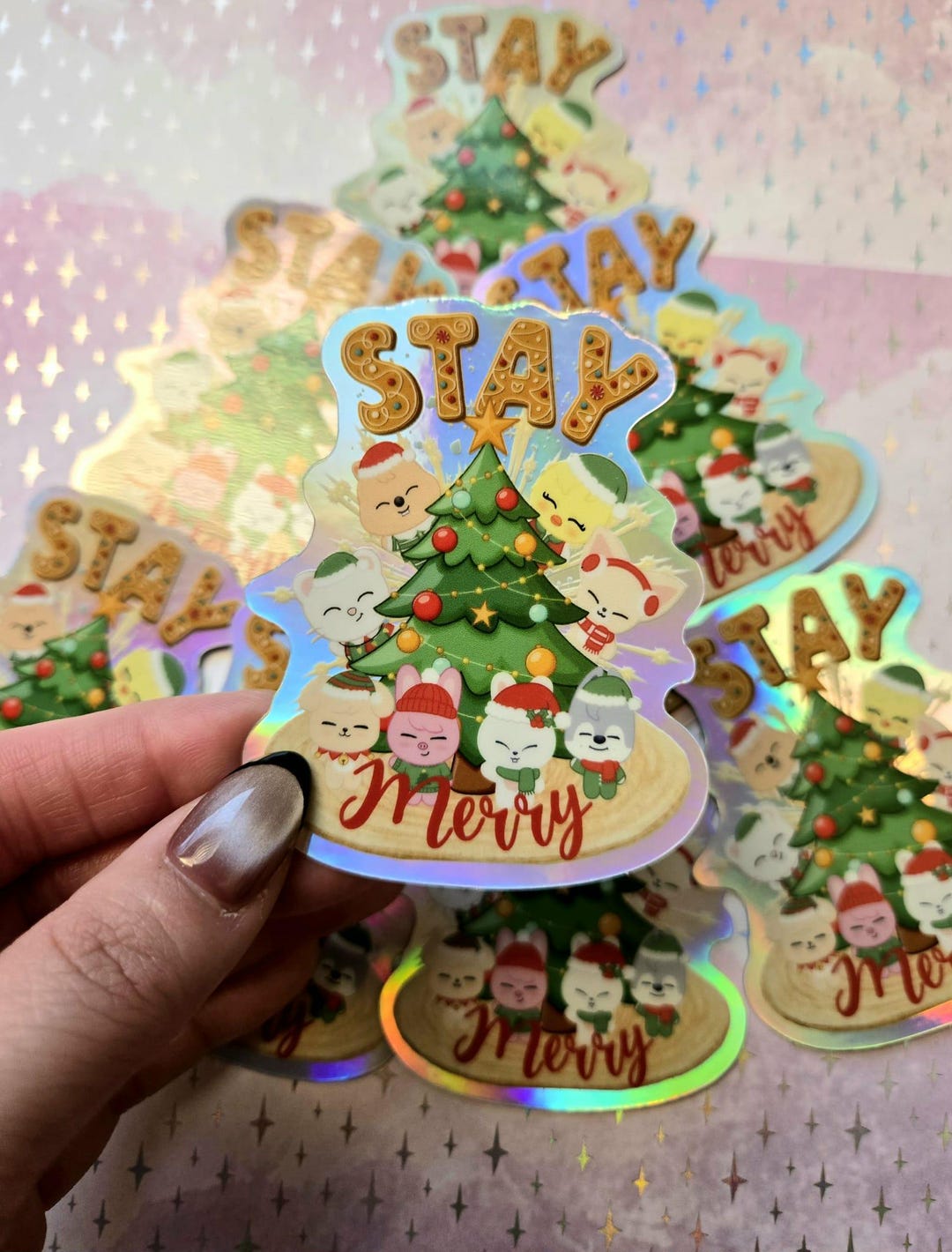 Stray Kids SKZOO Christmas Tree Sticker, Stay Merry Sticker, Skz ...
