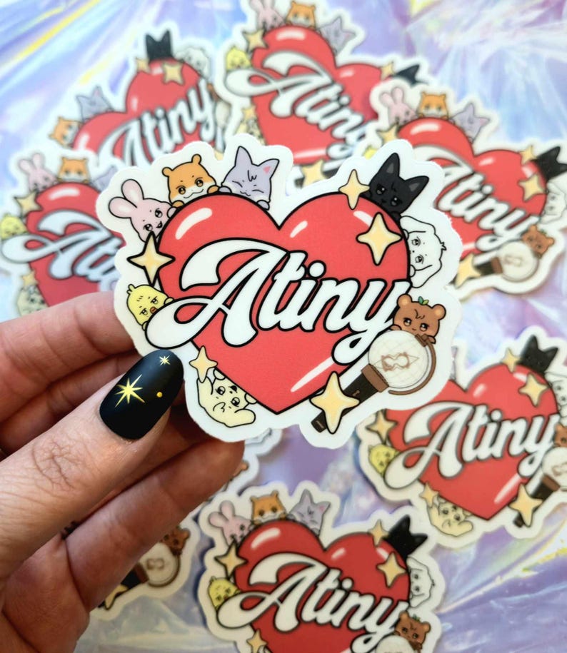 Ateez Atiny Heart Sticker, Aniteez Kpop Decal - Etsy