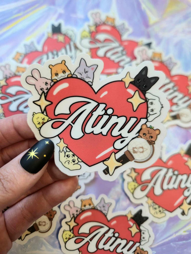 Ateez Atiny Heart Sticker, Aniteez Kpop Decal - Etsy