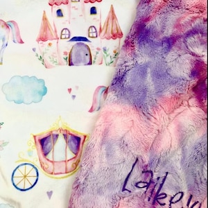 Personalized Baby Blanket Fairytale, Minky Princess Castle Blanket ...