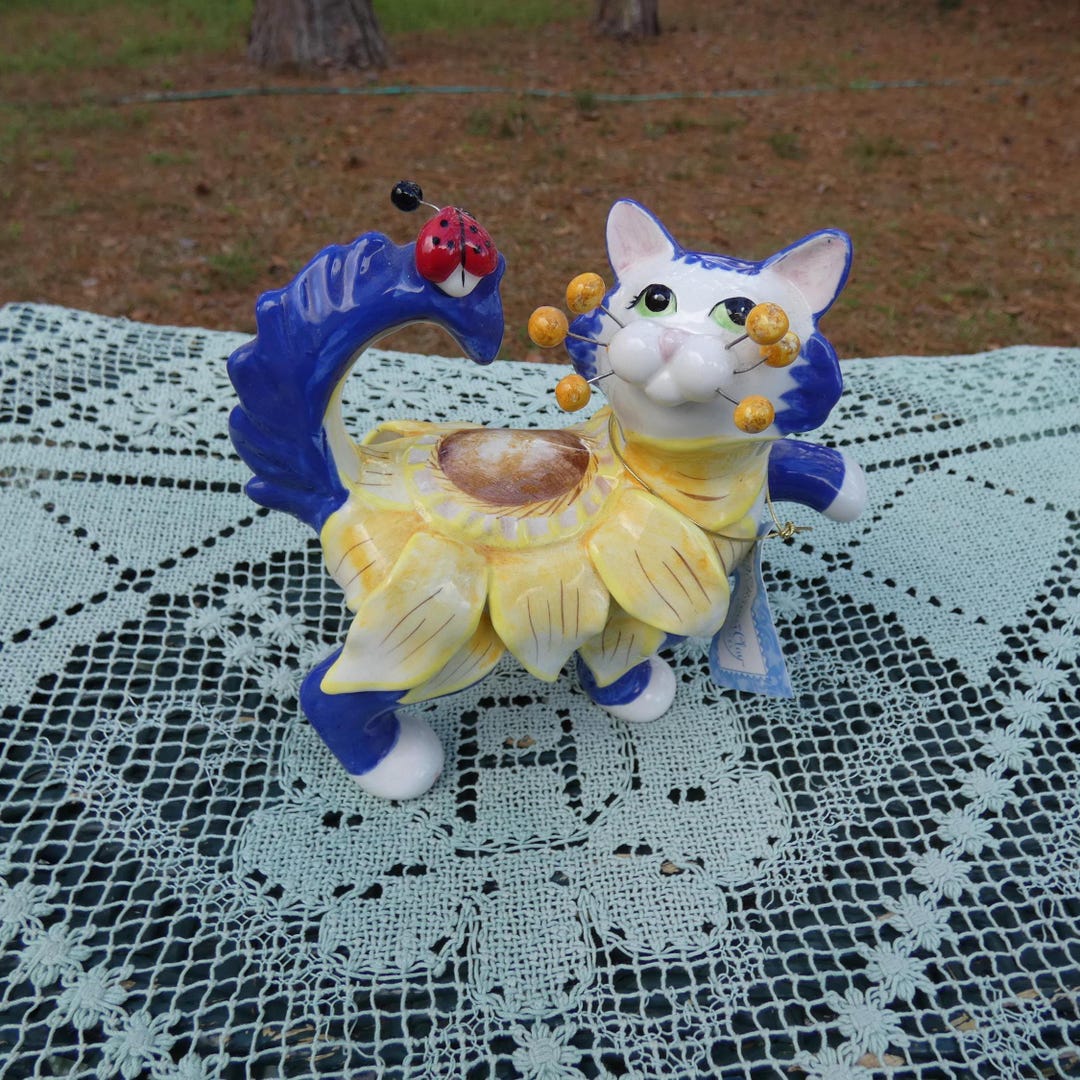Vintage 2004 Ceramic, Amy Lacombe Whimsi Clay Mara Whimsical Cat ...