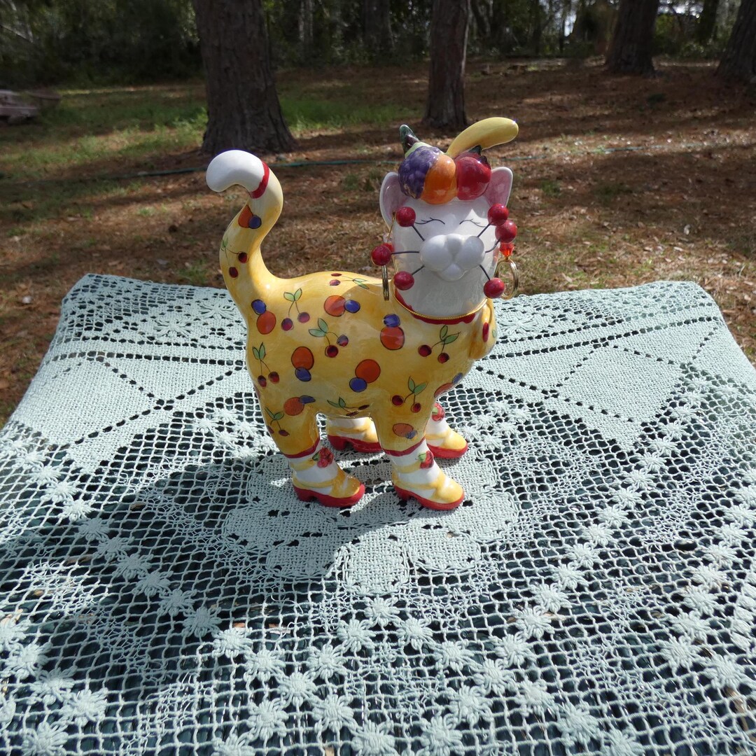 Vintage 2003 Ceramic Amy Lacombe Whimsi Clay, Carmelita, Whimsical Cat ...