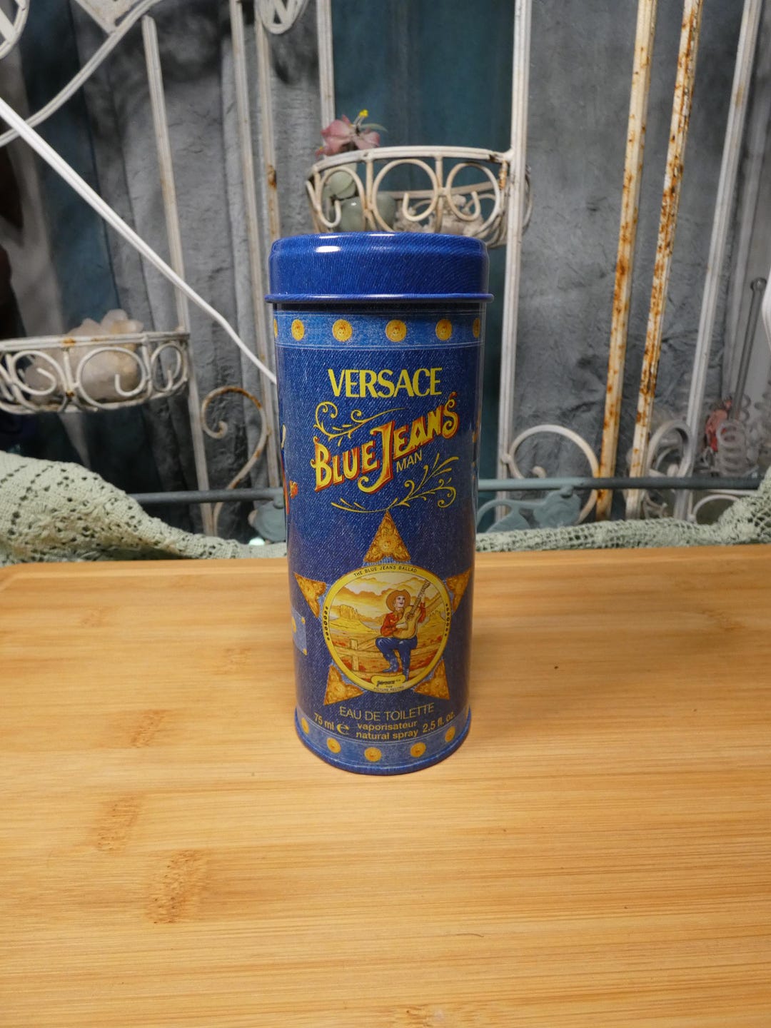 Vintage Versace Blue Jeans Cologne Tin Container (empty) - Etsy