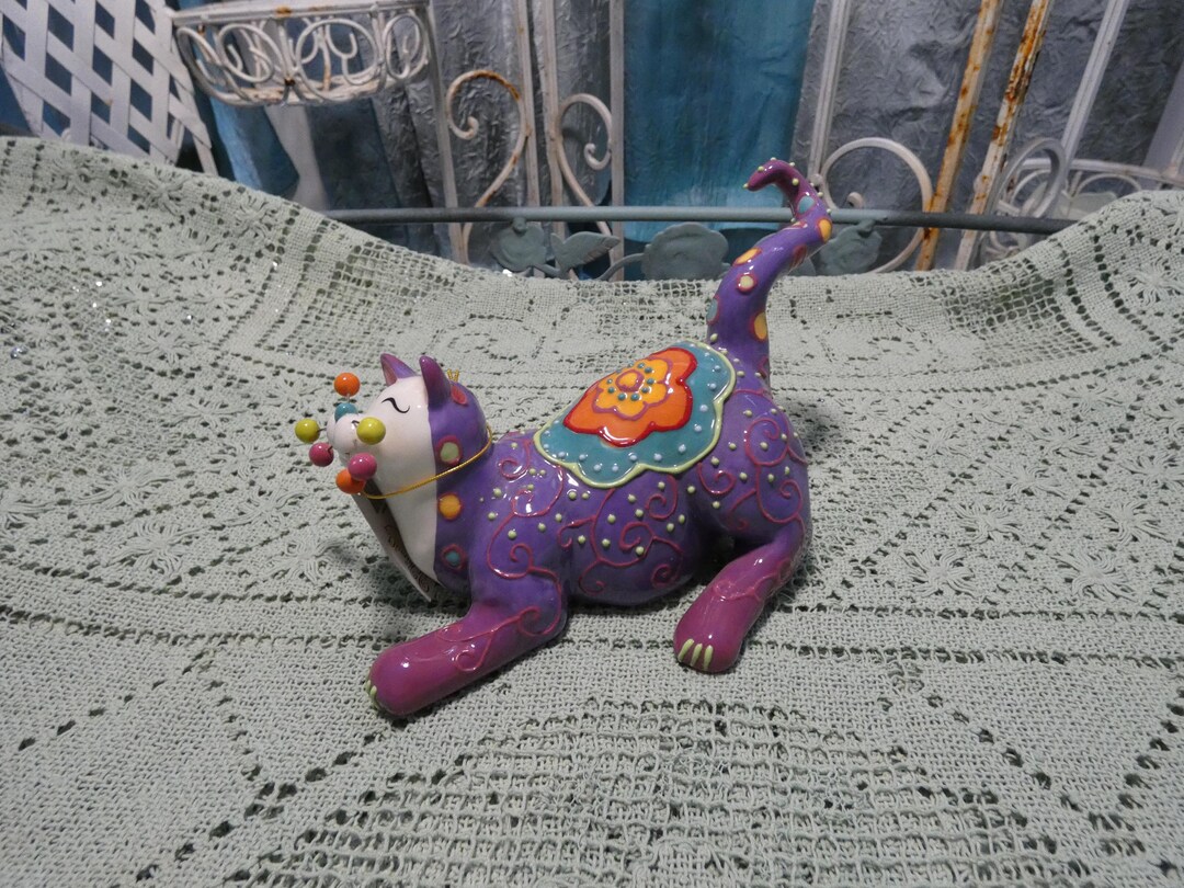Vintage 2004 Ceramic, Amy Lacombe Whimsi Clay Meowzette, Whimsical Cat ...
