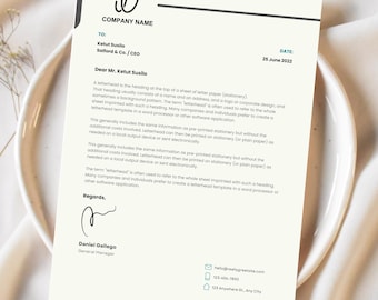 Modern Business Letterhead Template, Minimalist Company Design (canva ...