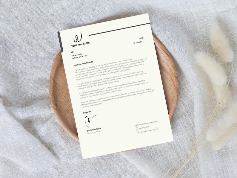 Modern Business Letterhead Template, Minimalist Company Design (canva ...