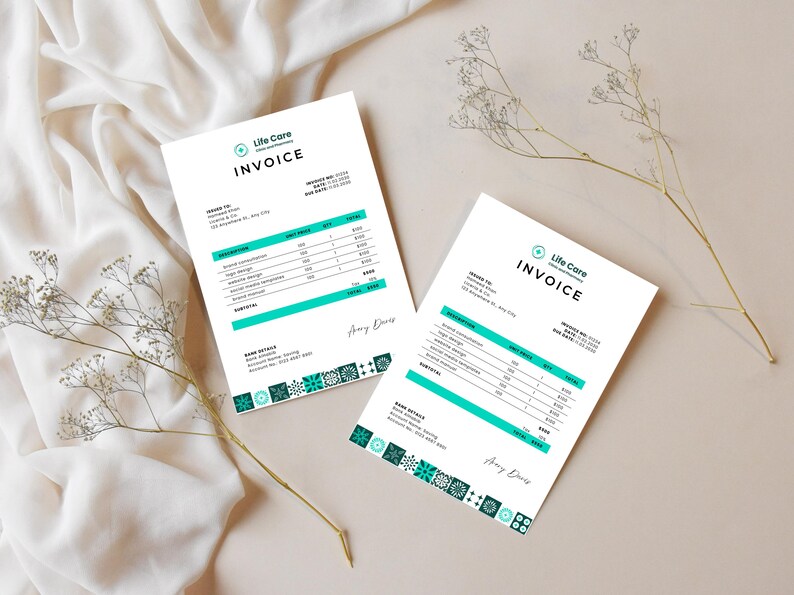 Editable Invoice Template, Modern Minimalist Design (canva) - Etsy