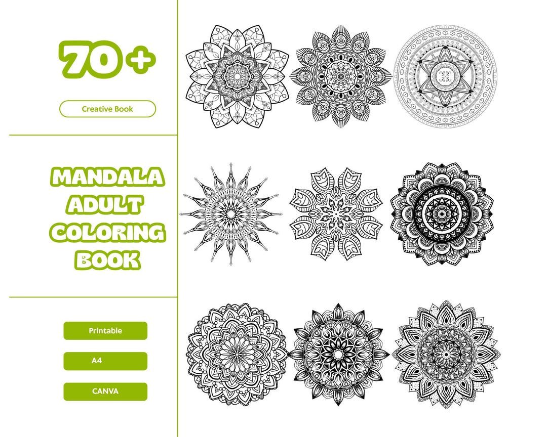 Adult Mandala Coloring Pages SVG Mandala Art Floral Kaleidoscope Vector ...