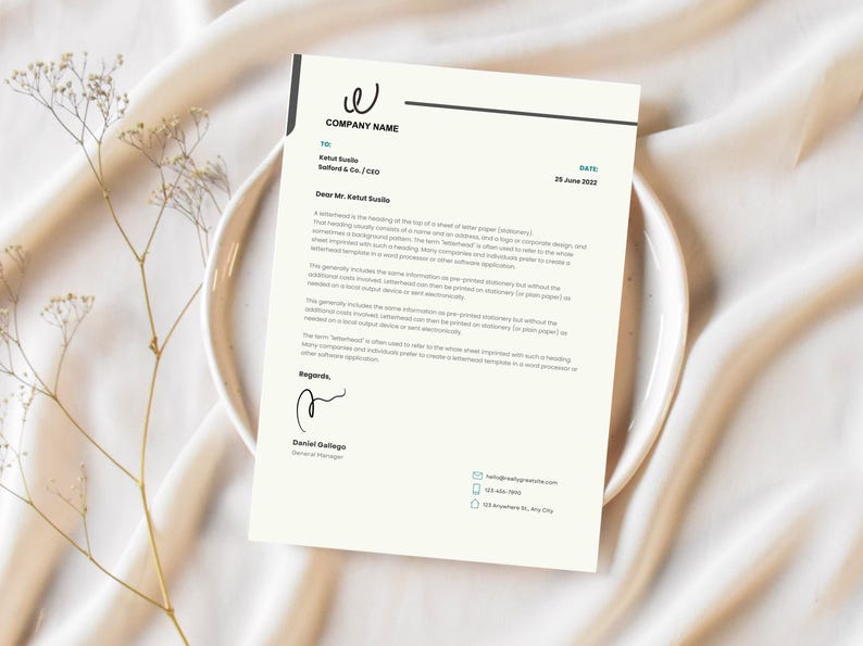 Modern Business Letterhead Template, Minimalist Company Design (canva ...