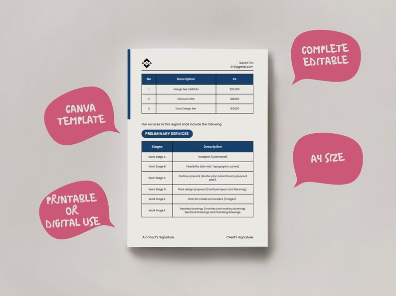 Construction Quotation Template, Canva Editable (PDF Digital Download ...