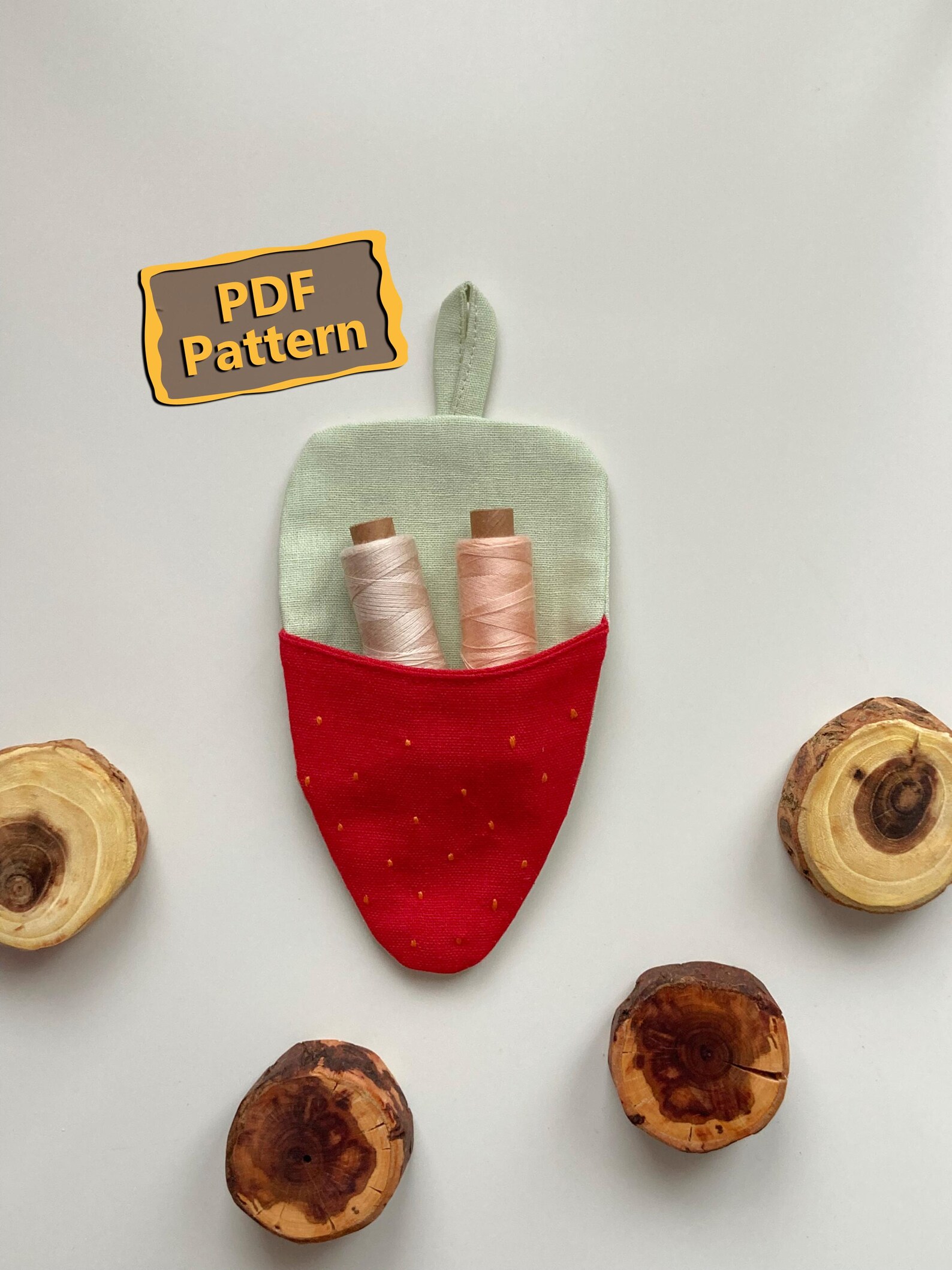 Strawberry Wall Pocket Organizer Sewing Pattern PDF - Fillable Fabric ...