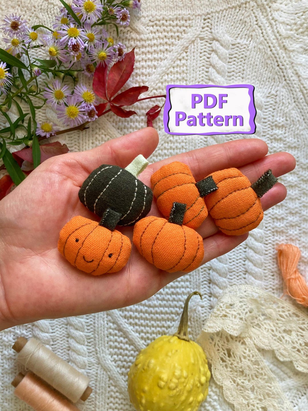 Fabric Pumpkin Sewing Pattern PDF – DIY Fall Brooch or Keychain – Autumn Decor Tutorial - Etsy