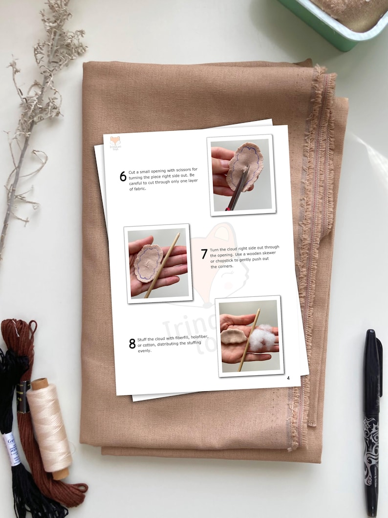 Fabric Cloud Sewing Pattern PDF | Mini Cloud Tutorial | Kawaii Linen ...
