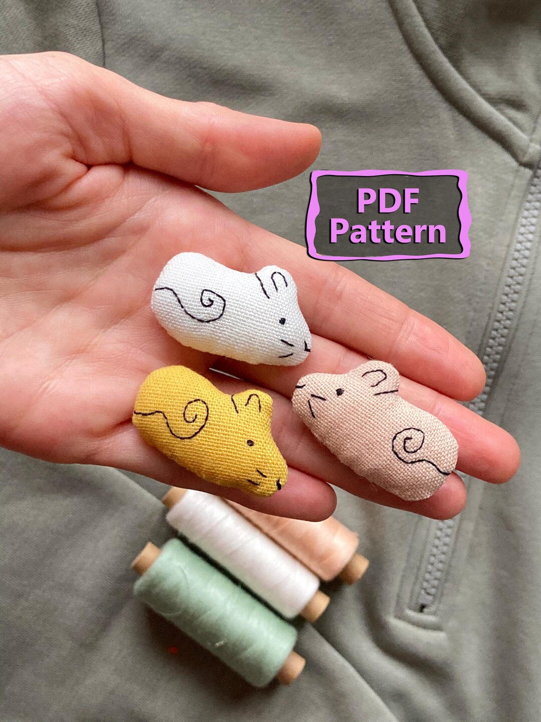 Mini Mouse, Rat, Hamster Sewing Pattern PDF - Tutorial Fabric Brooch ...