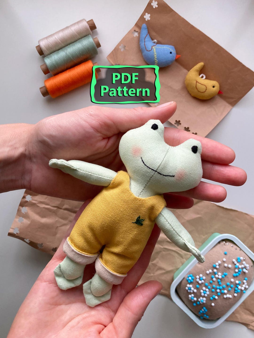 Cloth Frog Sewing Pattern PDF | Beginner Toy Tutorial | Fabric Frog ...