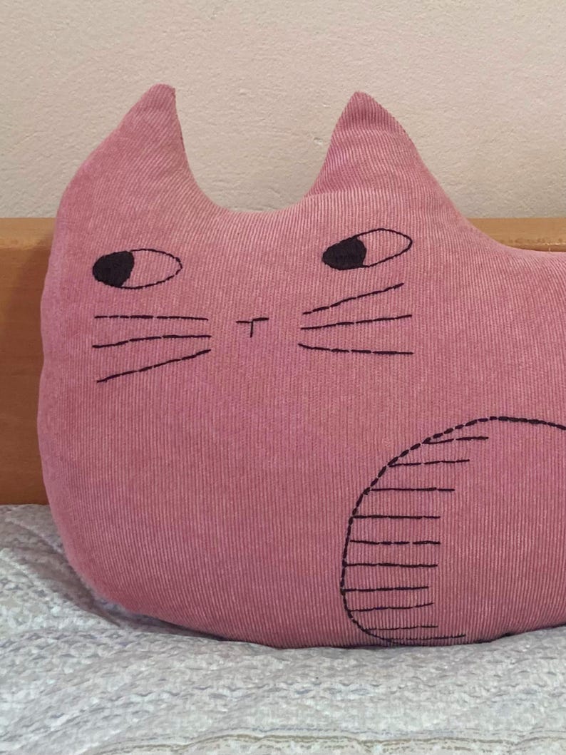 Cat Pillow Sewing Pattern PDF, Plush Kitty Toy Cushion Tutorial ...