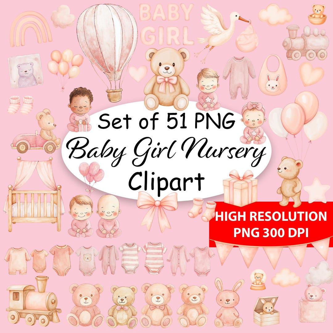 Baby Shower Clipart - 51 Pink Baby Shower Pngs, Newborn Baby Girl ...