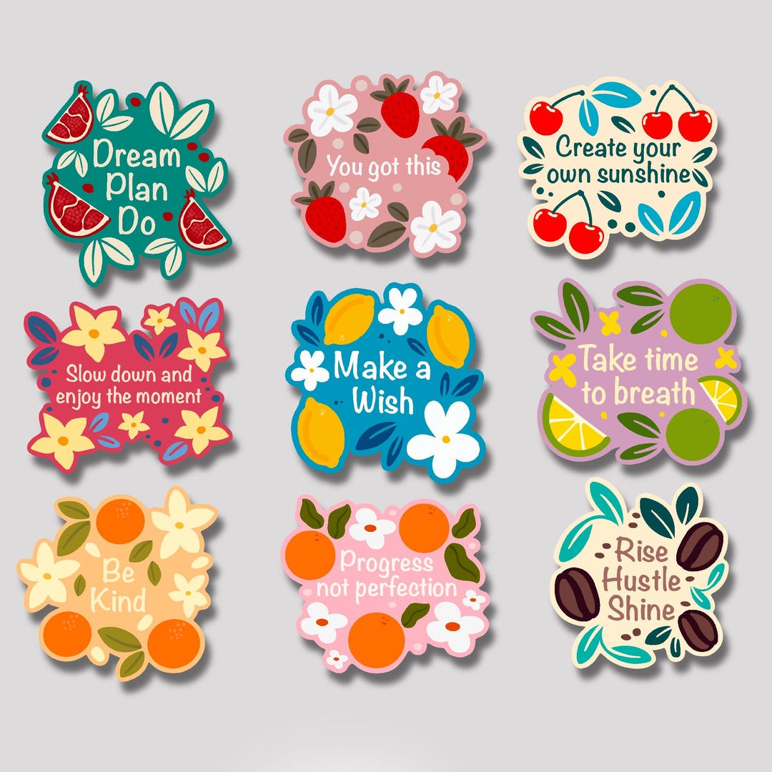 Floral Printable Stickers PNG | Inspirational Stickers | Planner ...