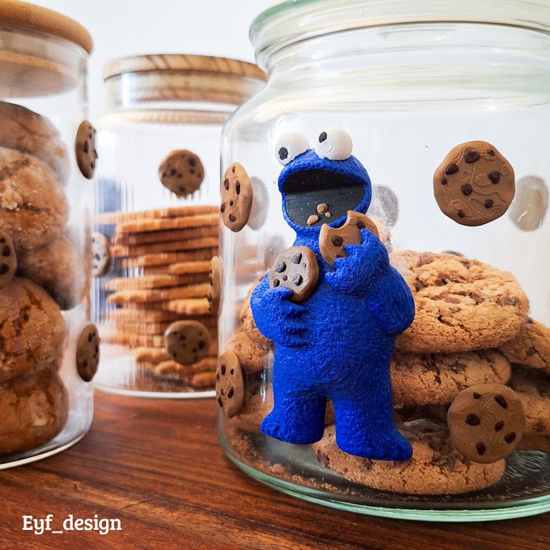 Cookie Monster Cookie Jar: 3D Glass Treat Storage - Etsy