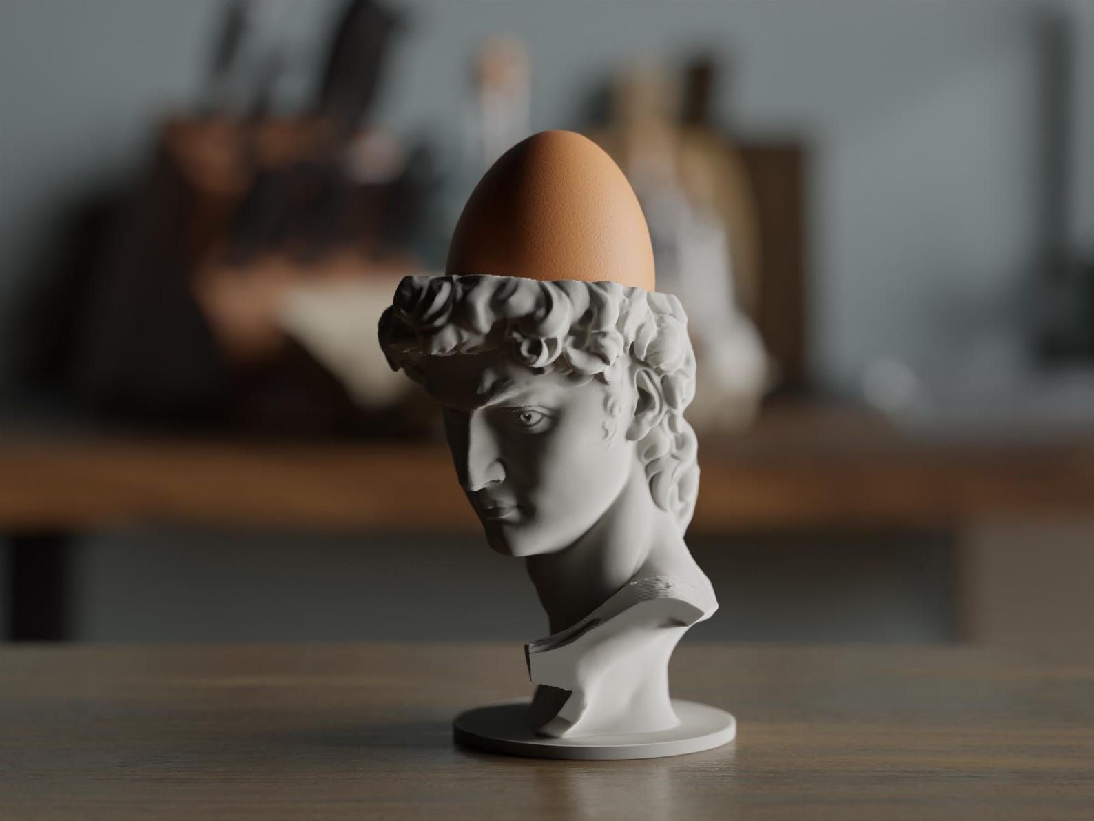 Michelangelo's David Egg Cup Set: Quirky Art Inspired Breakfast Stand ...
