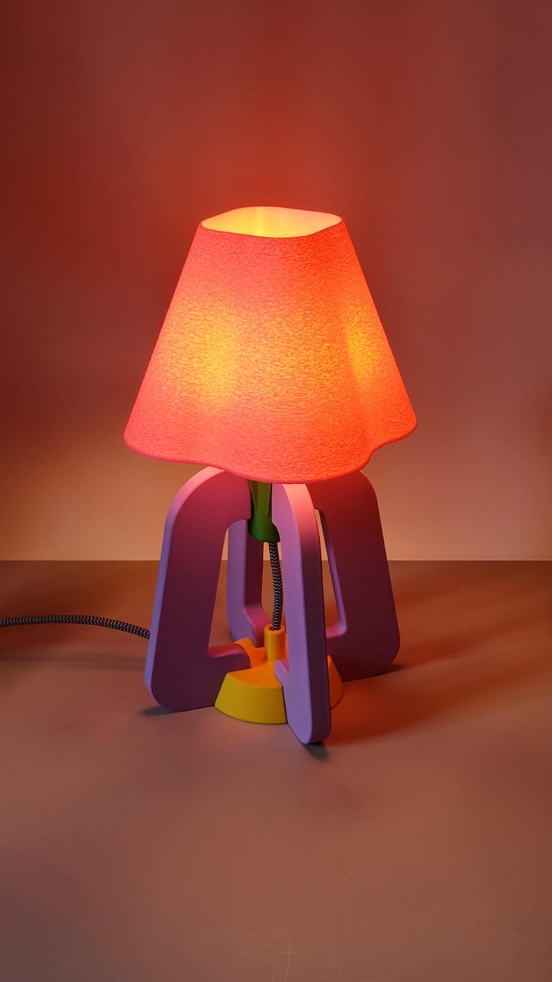 3D Printed Poppy Lamp: Funky Retro Desk & Bedside Light - Etsy UK