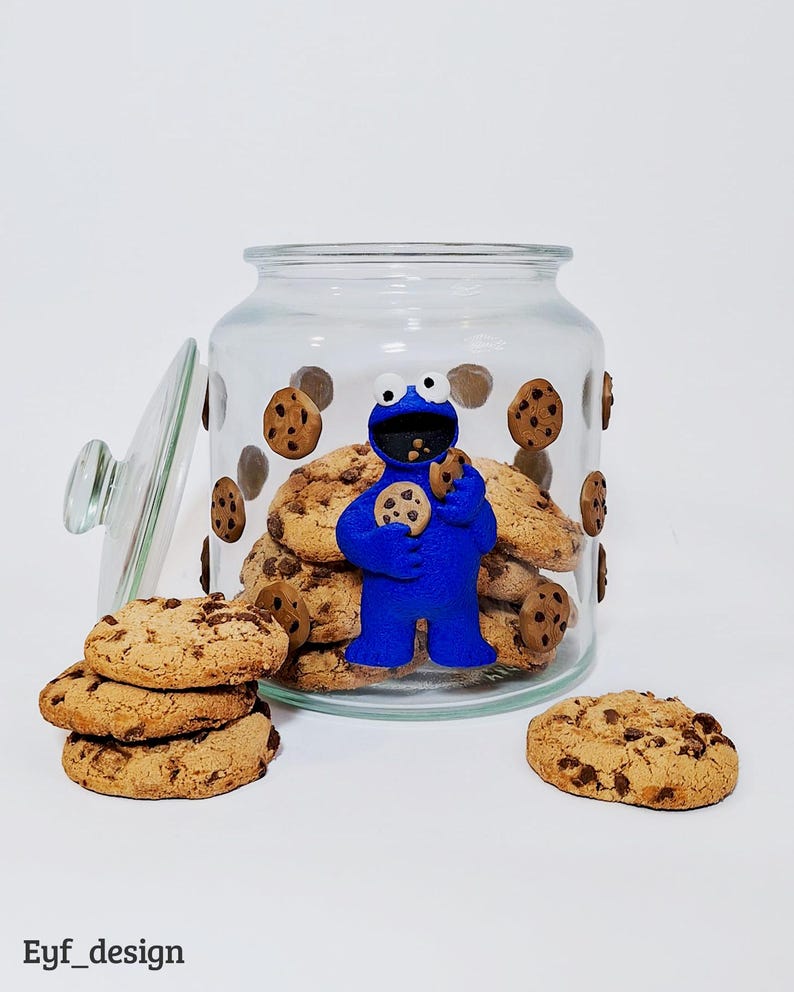 Cookie Monster Cookie Jar: 3D Glass Treat Storage - Etsy