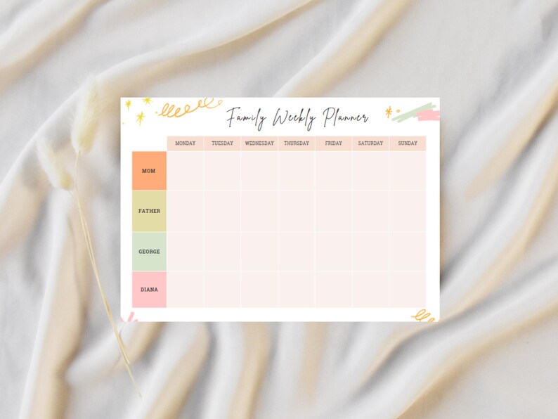 Editable Family Weekly Planner | Monthly Organizer, Meal Tracker (PDF ...