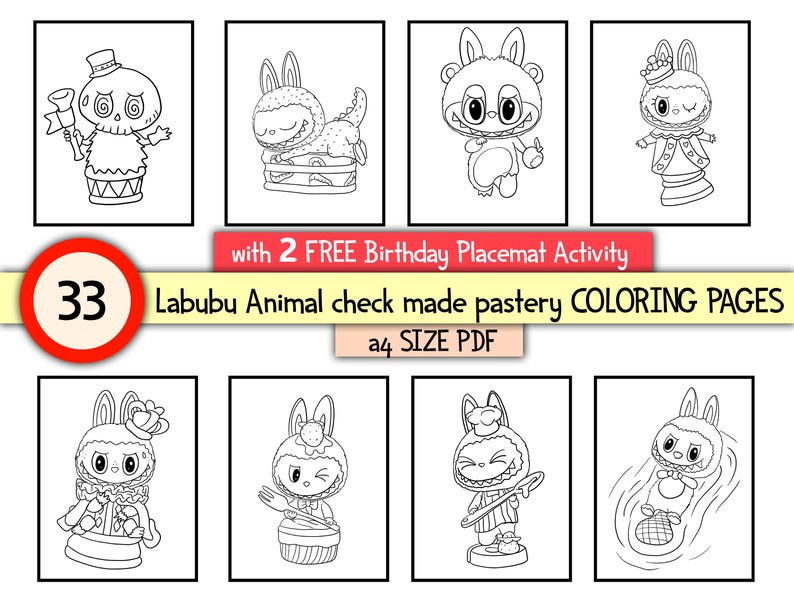Labubu Animal Coloring Book | Cute Coloring Book | Coloring Pages ...