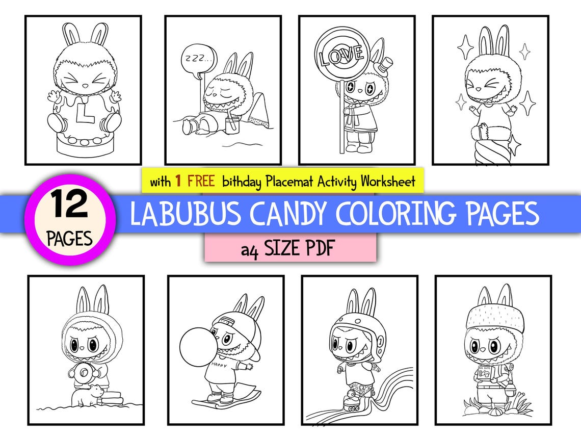 Labubu Candy Coloring Book | Cute Coloring Book | Coloring Pages ...