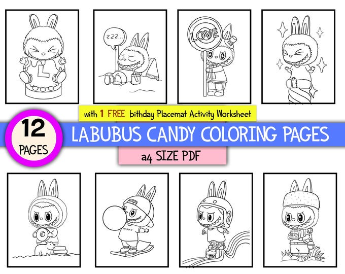 Labubu Candy Coloring Book | Cute Coloring Book | Coloring Pages ...