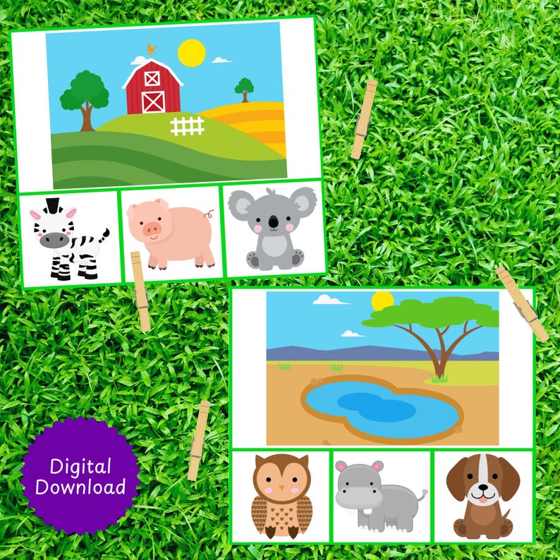 Animal Habitat Clip Cards, Animal Habitat Activity, Animal Habitat ...